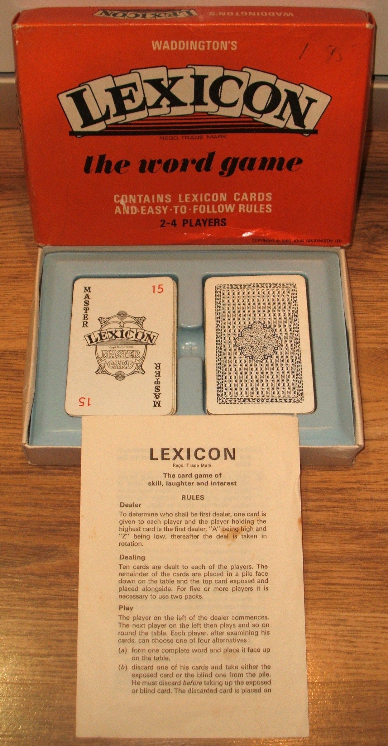 Waddingtons Lexicon Word Card Game ~ Late 1960's - Yesterdays Toys