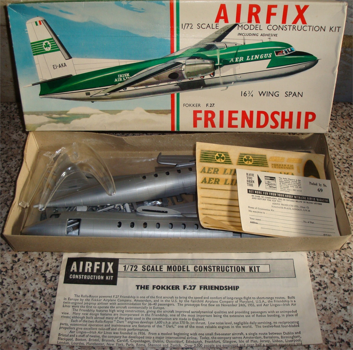 Airfix Series 5 Code 583 Fokker F.27. Friendship ~ Aer Lingus 1/72 ...