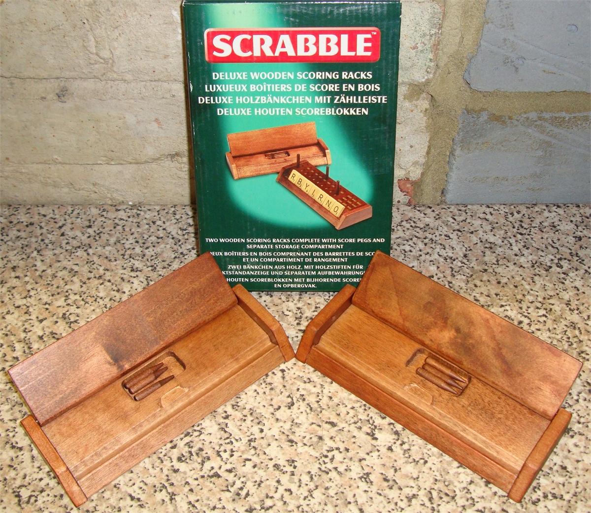 Mattel / Tinderbox Games No.10202 Scrabble Deluxe Wooden Scoring Racks ...