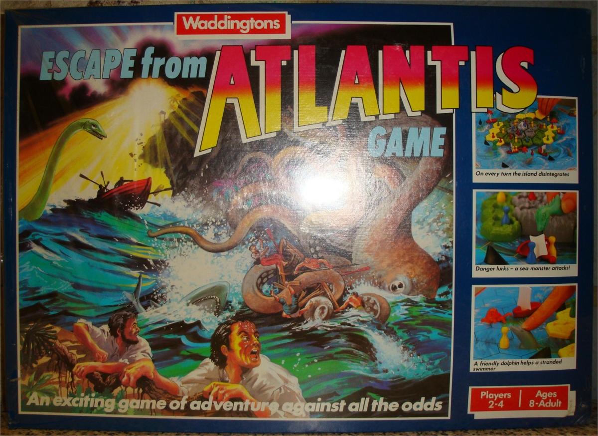 Waddingtons Escape From Atlantis Board Game ~ 1986 - Yesterdays Toys