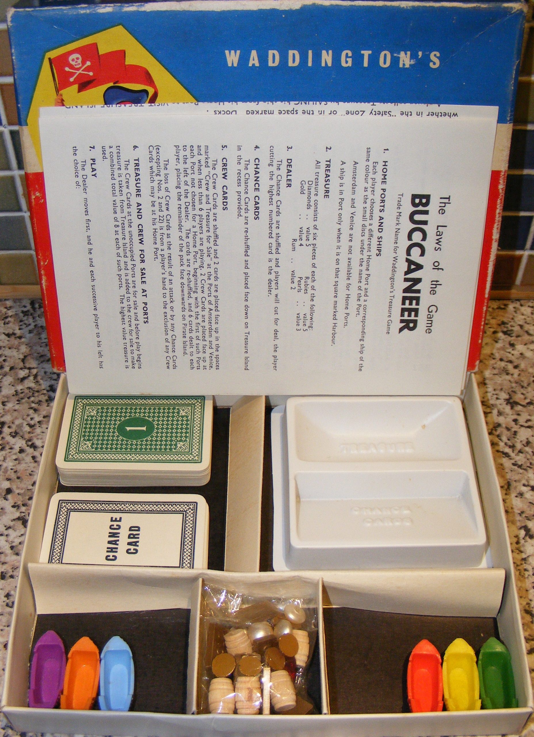 Waddingtons Buccaneer Boxed Game Pieces ~ 1960's - Yesterdays Toys