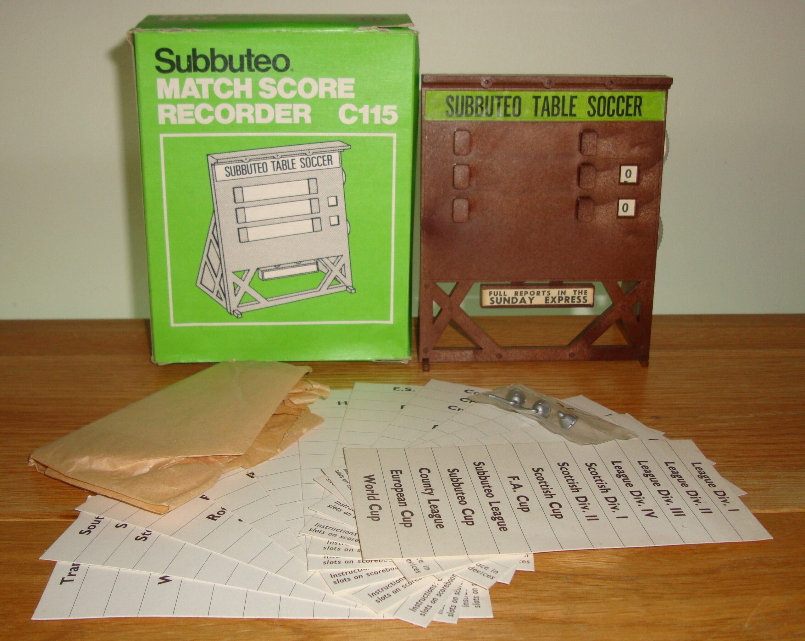 Subbuteo Ref.C115 Football Match Score Recorder ~ Late 1970's ...